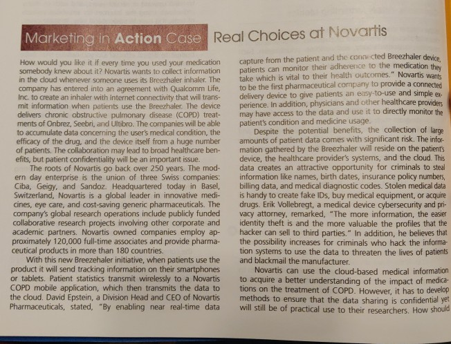 Solved Marketing in Action Case Real Choices at Novartis How | Chegg.com