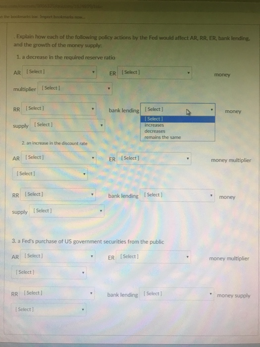 Solved Explain how each of the following policy actions by | Chegg.com