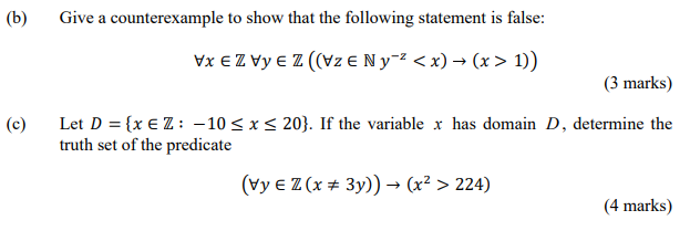 Solved Give a counterexample to show that the following | Chegg.com