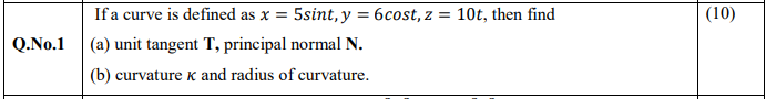 Solved (10) If a curve is defined as x = 5sint, y = 6cost, z | Chegg.com Solved (10) If a curve is defined as x = 5sint, y = 6cost, z | Chegg.com