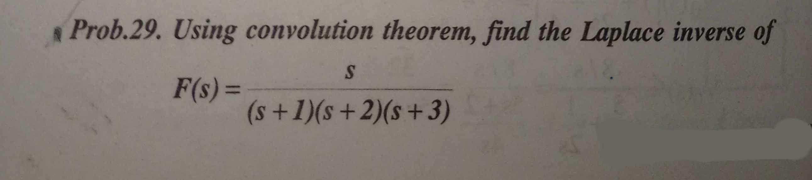 Solved Prob.29. Using convolution theorem, find the Laplace | Chegg.com