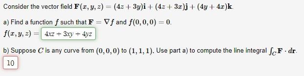 Solved Consider the vector field | Chegg.com