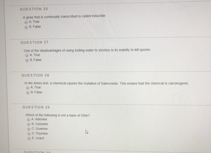 Solved QUESTION 26 A gene that is continually transcribed is | Chegg.com
