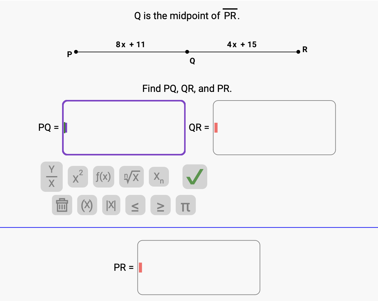 Solved Q is the midpoint of PR. Find PQ,QR, and PR. | Chegg.com