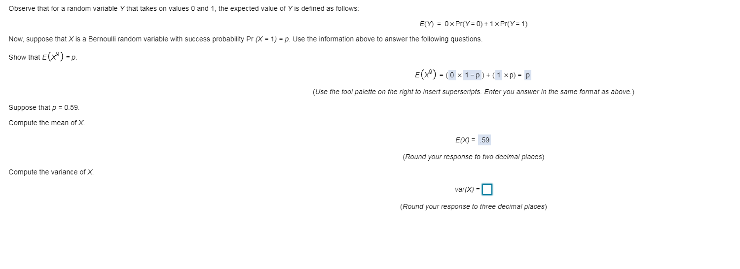 Solved Observe That For A Random Variable Y That Takes On