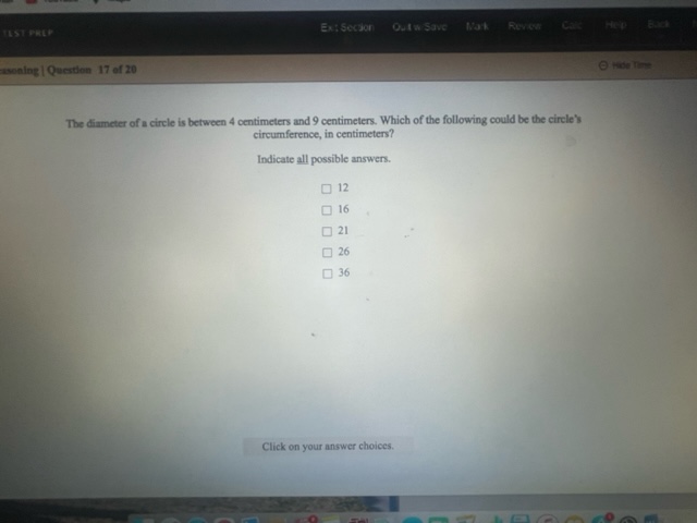 [Solved]: The diameter of a circle is between 4 centimeters