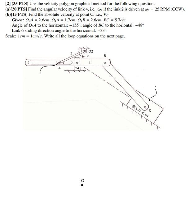 Solved [2] (35 PTS) Use the velocity polygon graphical | Chegg.com