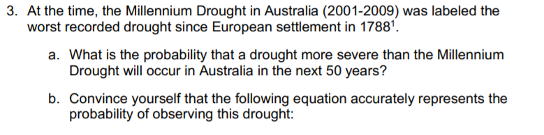 Solved 3. At the time, the Millennium Drought in Australia | Chegg.com