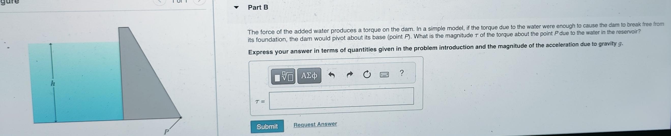 Solved The force of the added water produces a torque on the | Chegg.com