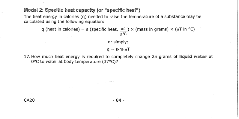 Solved Modal 2: Specific heat capacity (or "specific heat") | Chegg.com