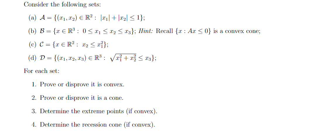 Consider the following sets: (a) | Chegg.com