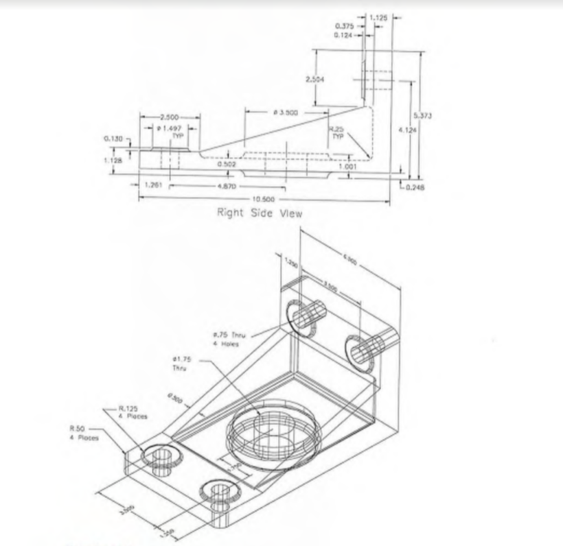 Solved - Draw this drawing by laying out top view. use top | Chegg.com