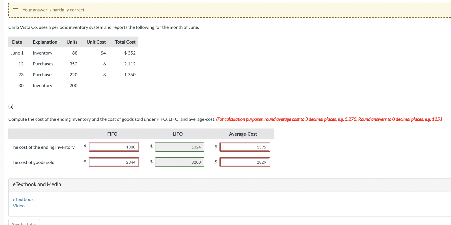 Solved Carla Vista Co. uses a periodic inventory system and | Chegg.com