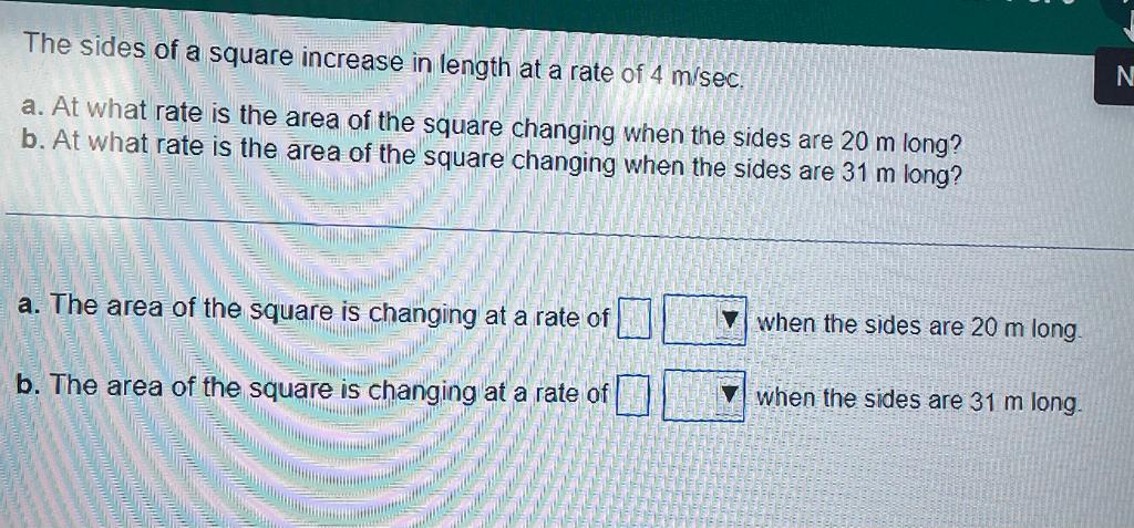 Solved The sides of a square increase in length at a rate of | Chegg.com
