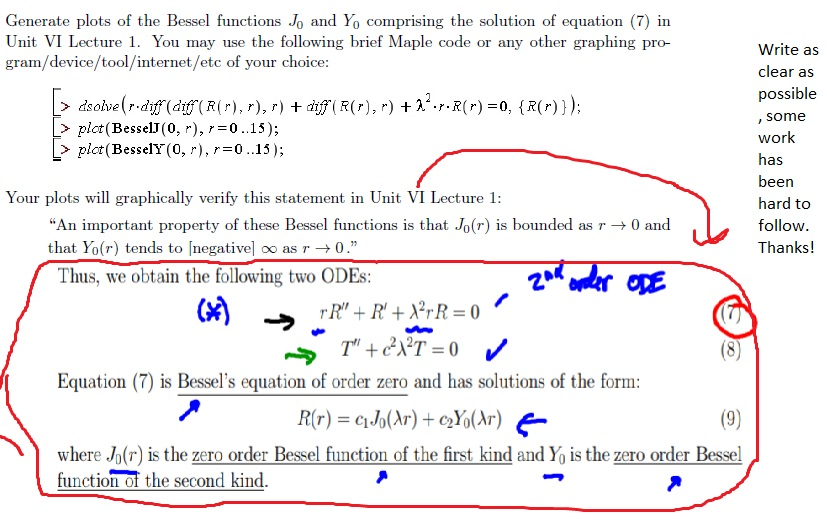 Solved Generate plots of the Bessel functions Jo and Yo | Chegg.com