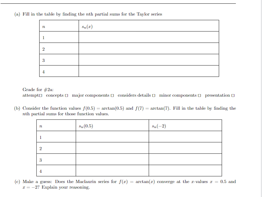 Solved f(x)=arctan(x)=∑n=1∞2n+1(−1)n+1x2n+1(a) Fill in the | Chegg.com