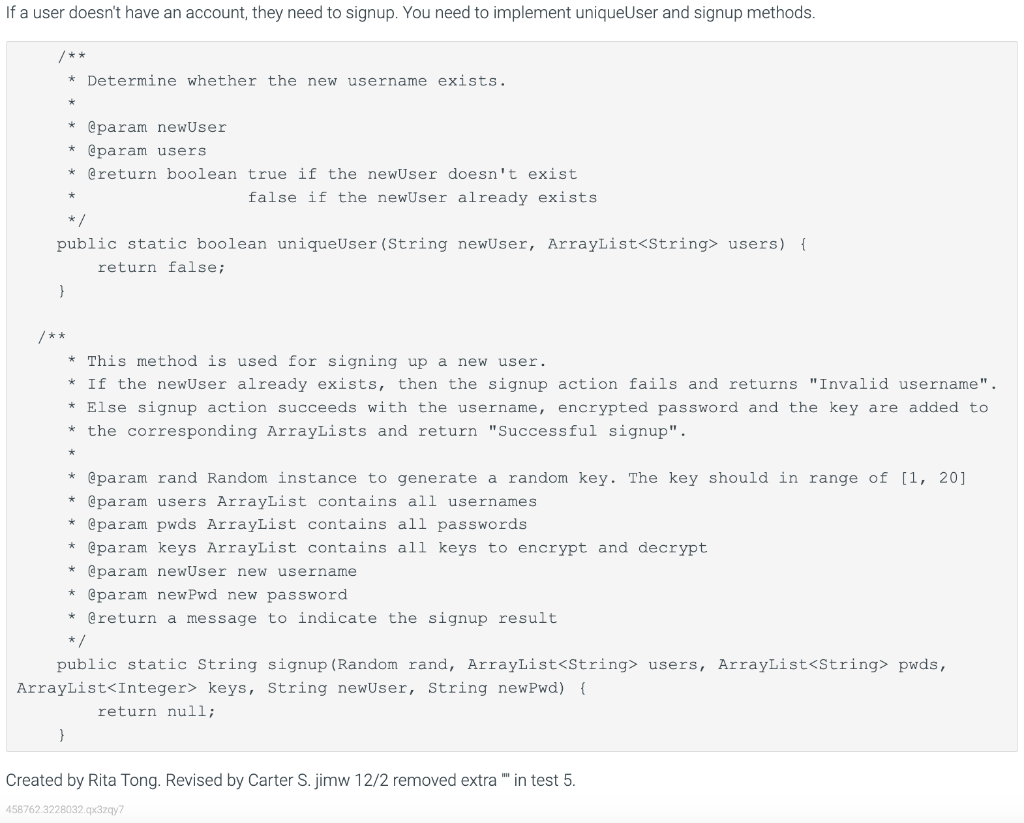 [Solved]: 11.14 **zyLab: Login and Signup, part 2 File 1