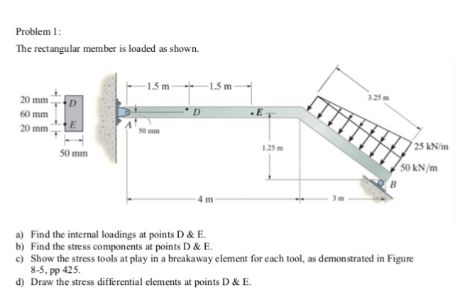 Solved Problem 1: The rectangular member is loaded as shown. | Chegg.com