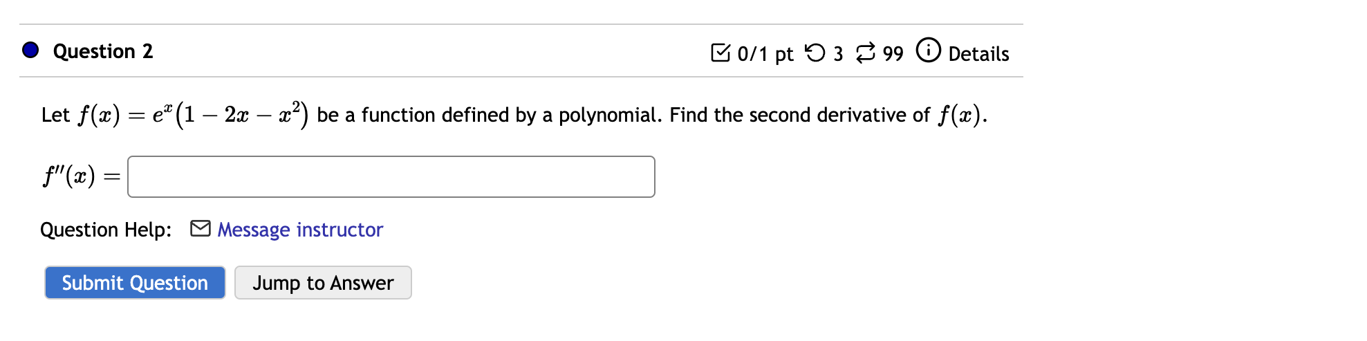 Solved Let f(x)=ex(1−2x−x2) be a function defined by a | Chegg.com