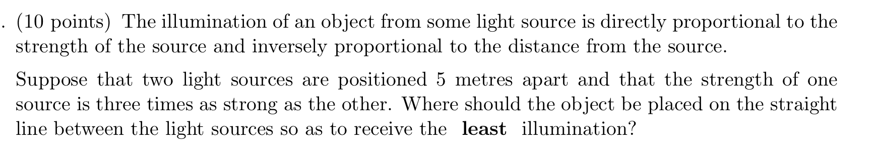 Solved . (10 points) The illumination of an object from some | Chegg.com