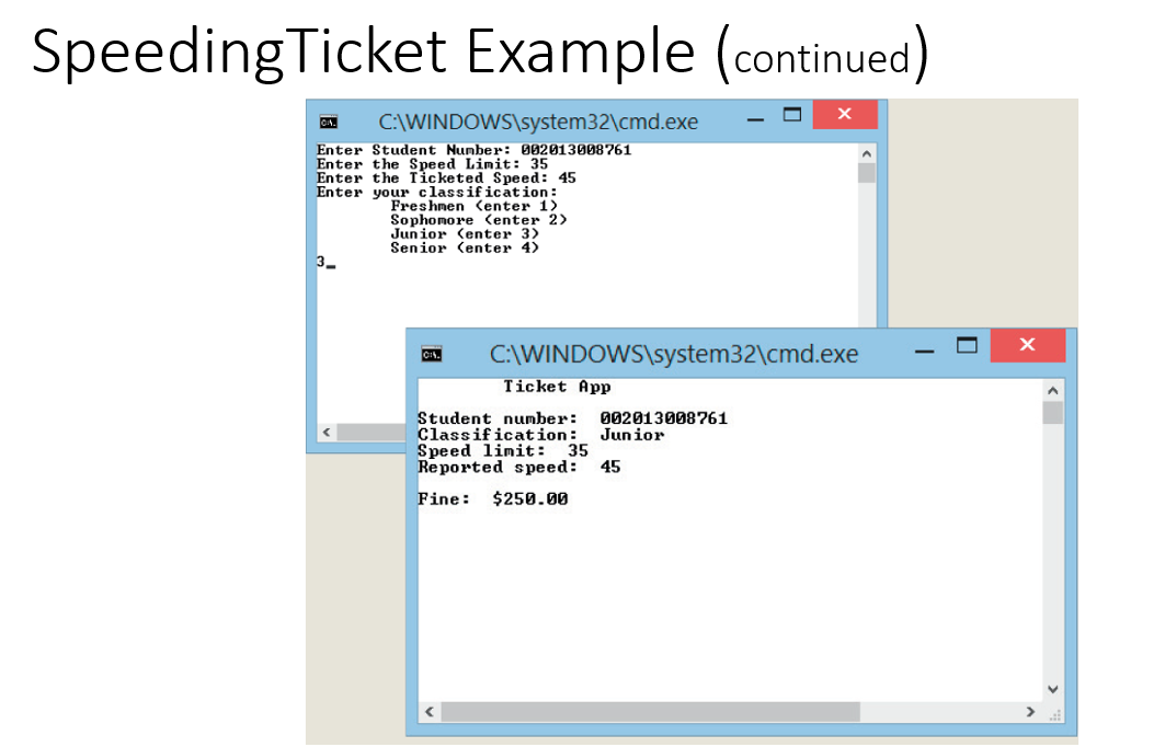 Solved Speeding Ticket Application Consider the situation of | Chegg.com