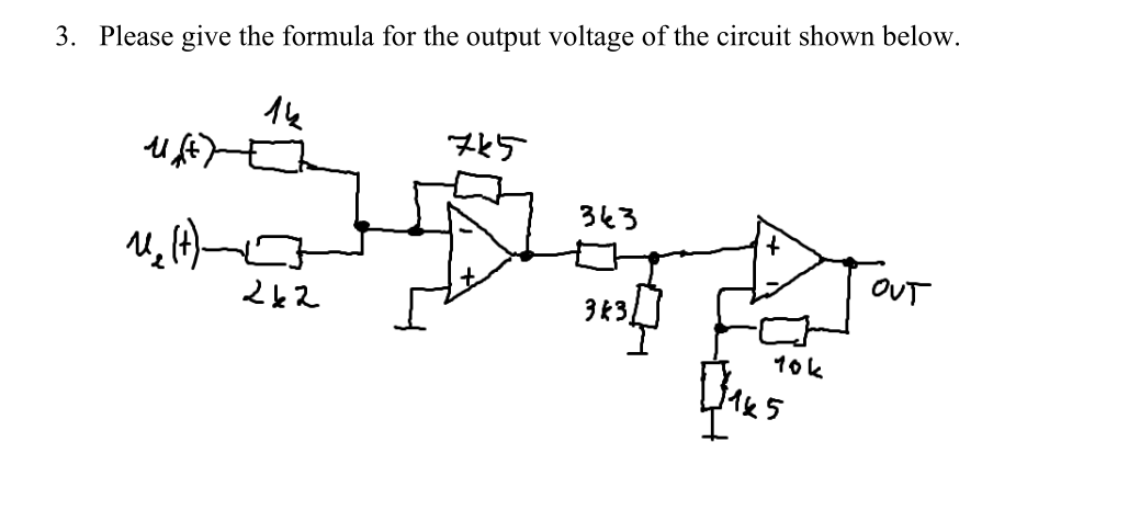Solved Find an expression for the output voltage of the | Chegg.com