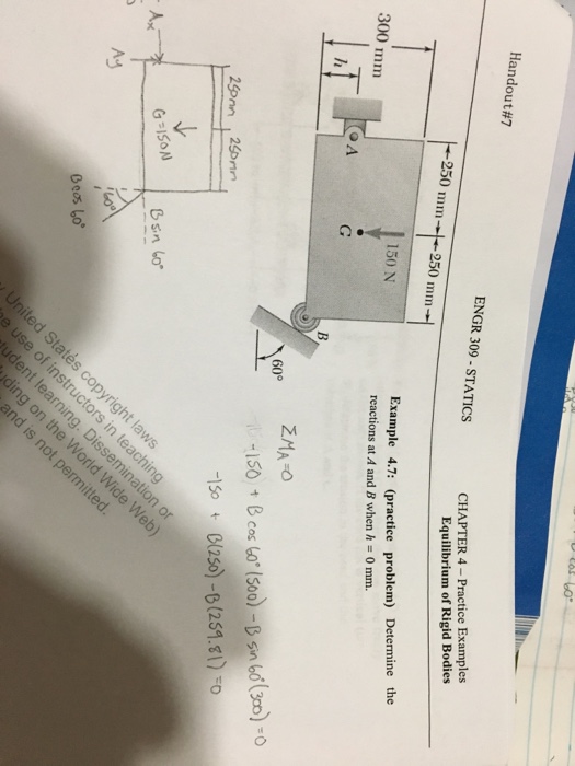 Solved Handout#7 ENGR 309 STATICS CHAPTER 4-Practice | Chegg.com