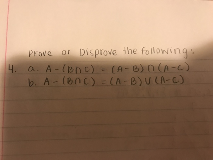 Solved Prove or DIsprove the following | Chegg.com