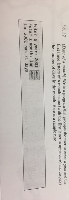 Solved Write A Program That Prompts The User To Enter A Year 5743