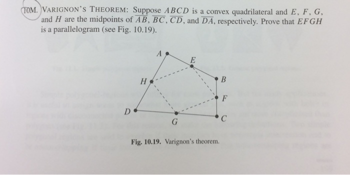 Solved TOM. VARIGNON'S THEOREM: Suppose ABCD is a convex | Chegg.com
