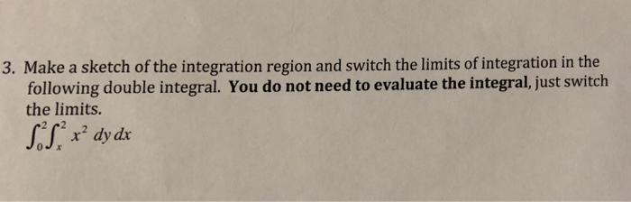 Solved 3. Make a sketch of the integration region and switch | Chegg.com