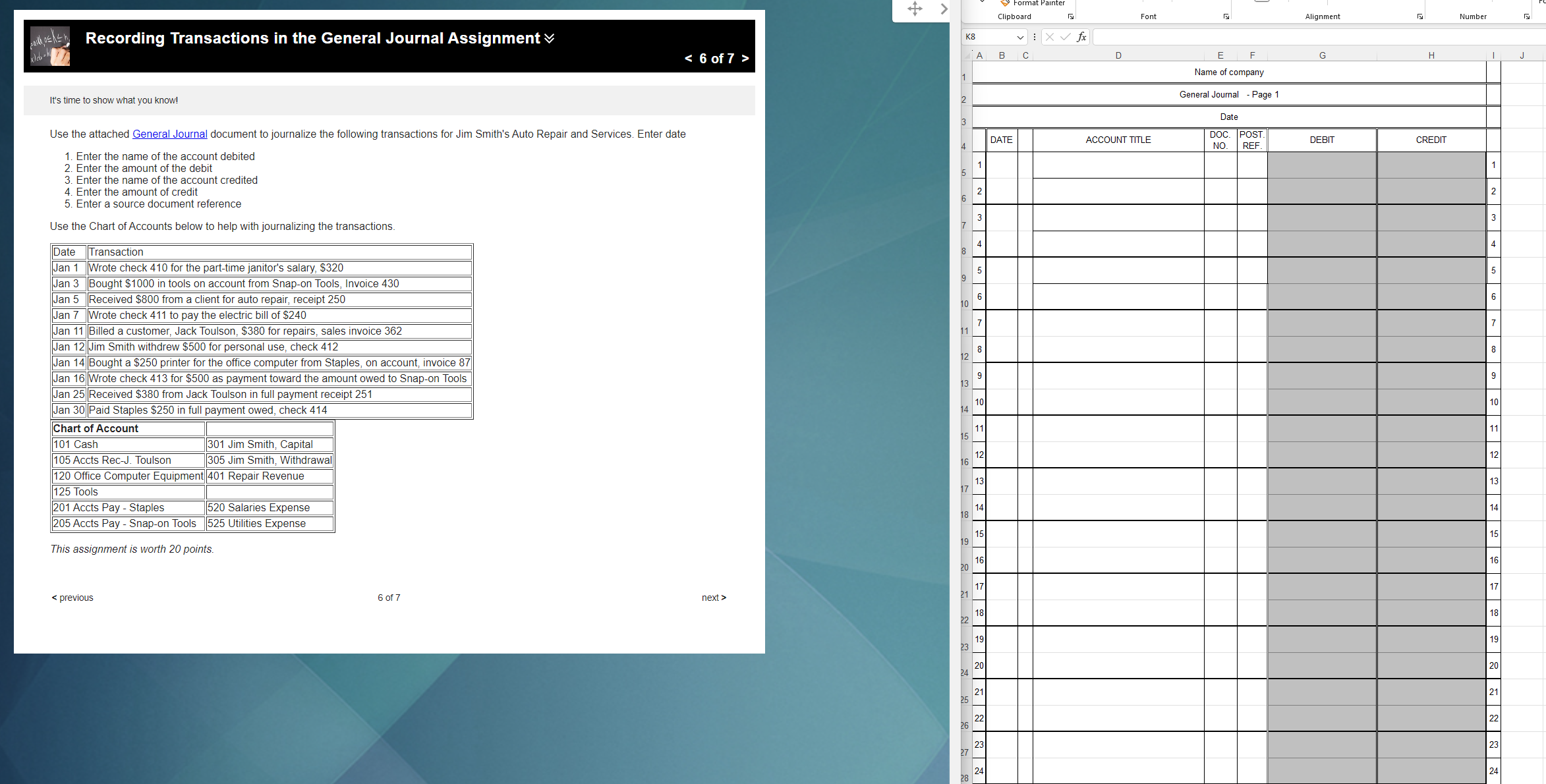 Solved Use the attached General Journal document to | Chegg.com