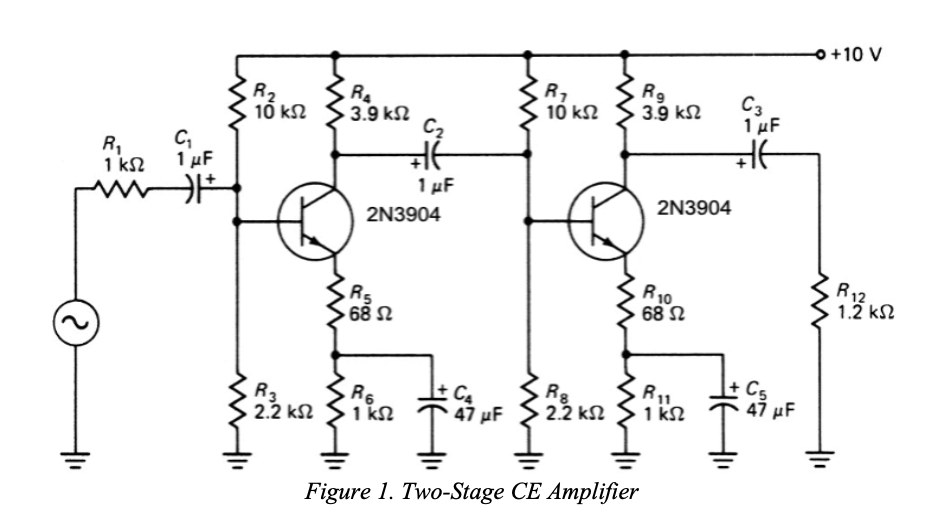 Figure 1. Two-Stage CE Amplifier | Chegg.com