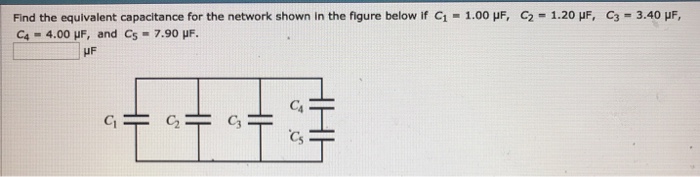 Solved Find the equivalent capacitance for the network shown | Chegg.com