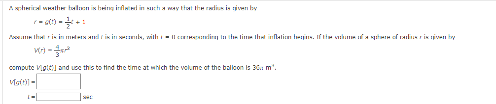 Solved A spherical weather balloon is being inflated in such | Chegg.com