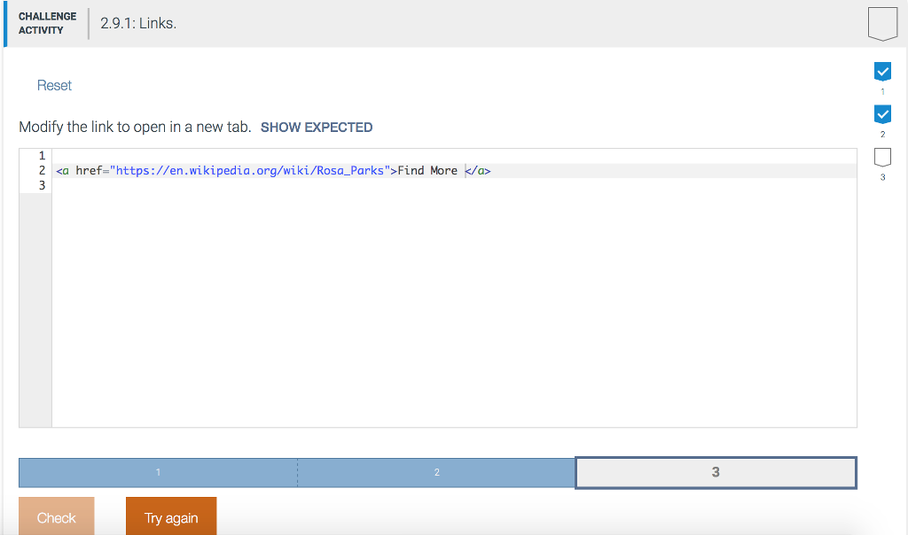 Solved Challenge 2 9 1 Links Activity Reset Modify The
