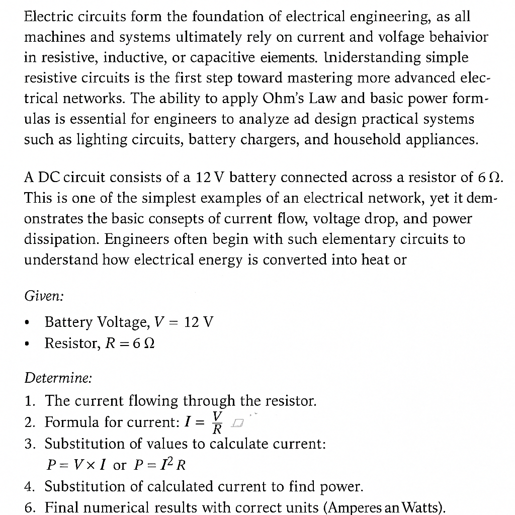 Solved Electric circuits form the foundation of electrical | Chegg.com