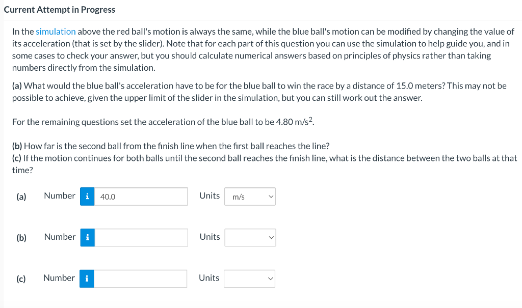 Solved In the simulation above the red ball's motion is | Chegg.com