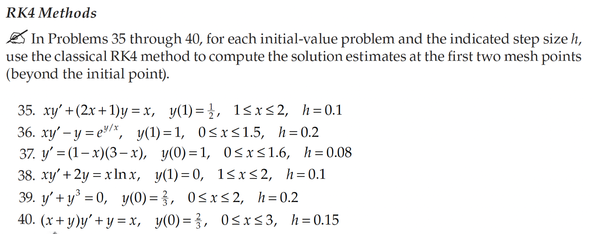 Solved In Problems 35 through 40, for each initial-value | Chegg.com