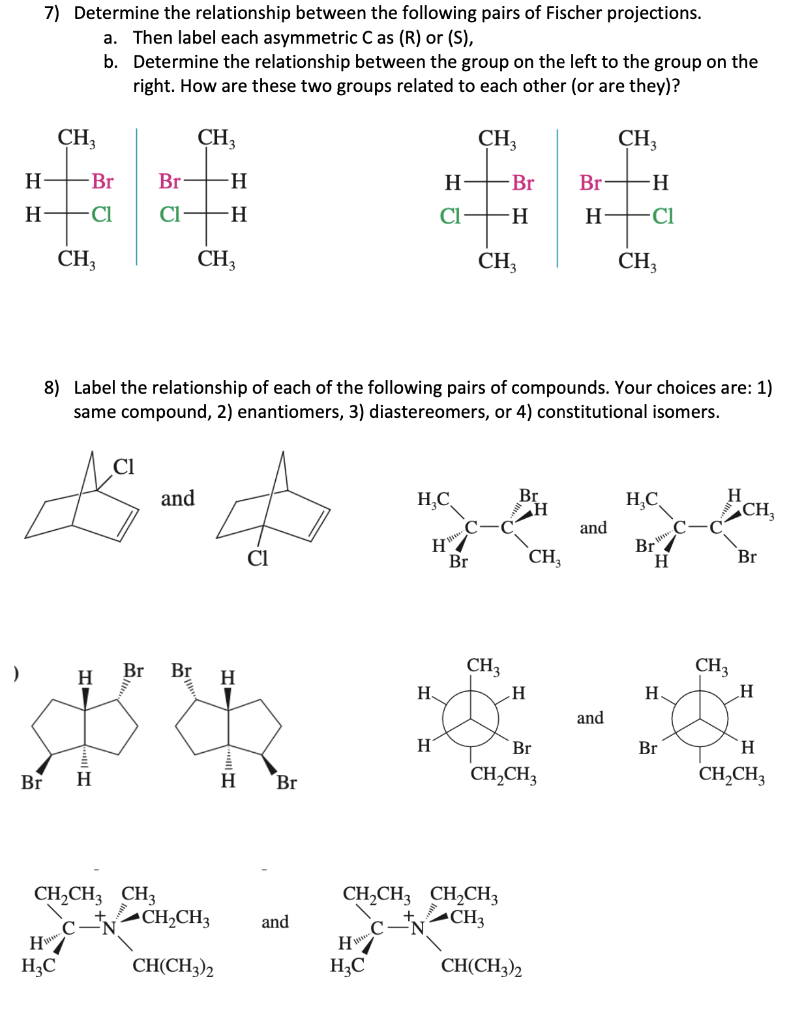 Solved 7) Determine the relationship between the following | Chegg.com
