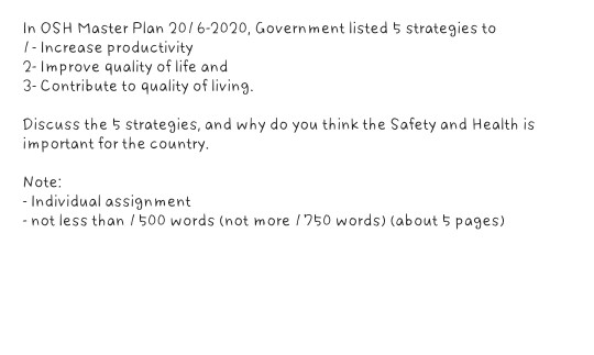 In OSH Master Plan 2016-2020, Government listed 5 | Chegg.com