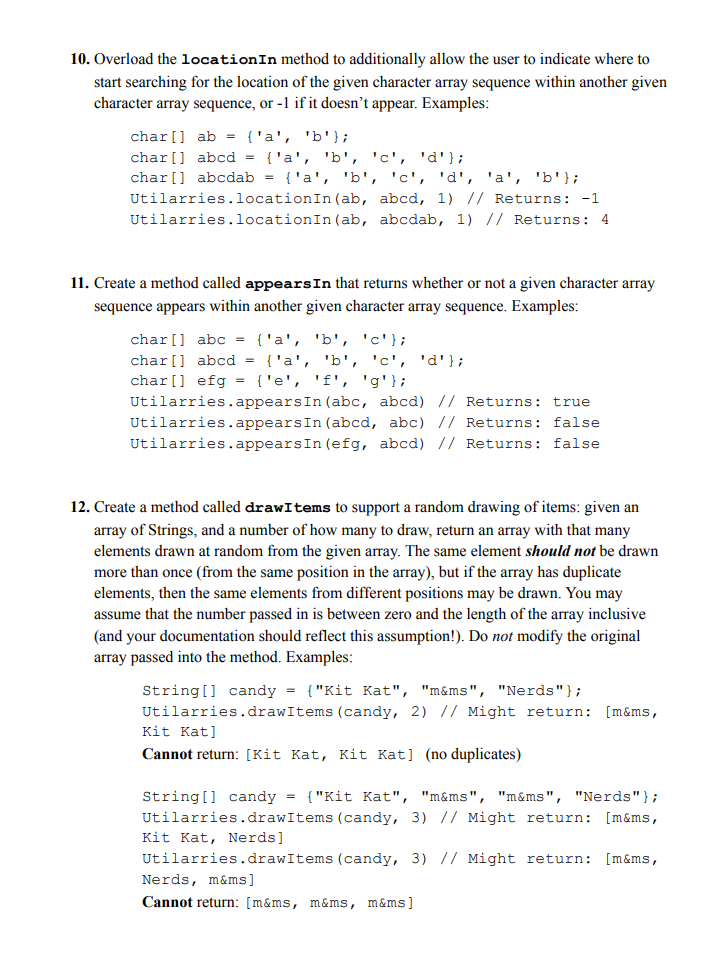 Solved Be careful to implement exactly what each method | Chegg.com