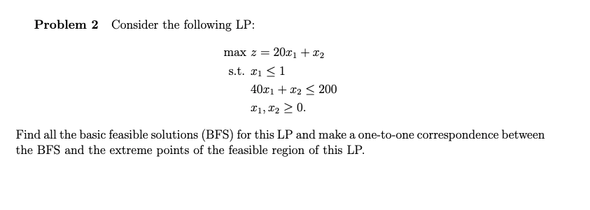 Solved Problem 2 Consider The Following Lp Max S T