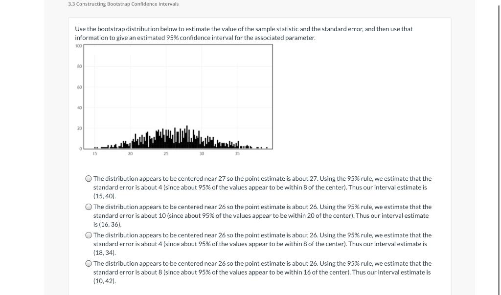 Solved 33 Constructing Bootstrap Confidence Intervals Use 