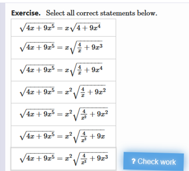 Solved Exercise Select All Correct Statements Below