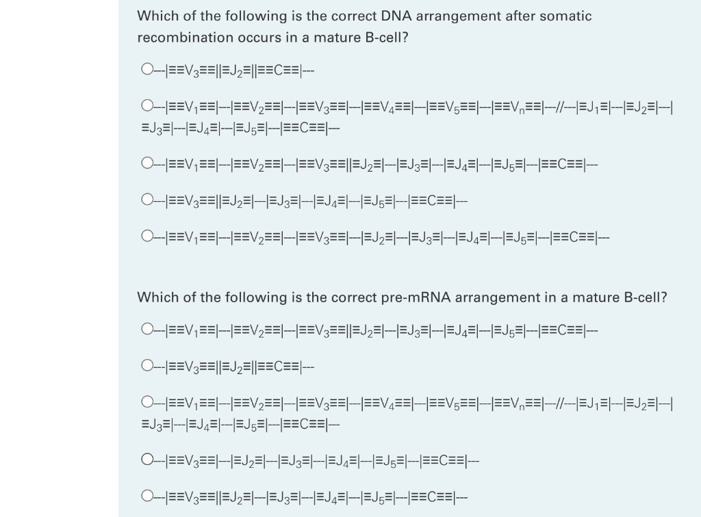Solved Somatic recombination in the B cells refers to.. | Chegg.com