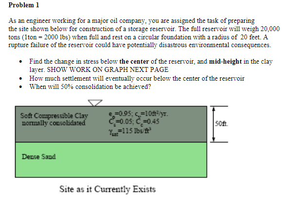 Solved Problem 1 As an engineer working for a major oil | Chegg.com