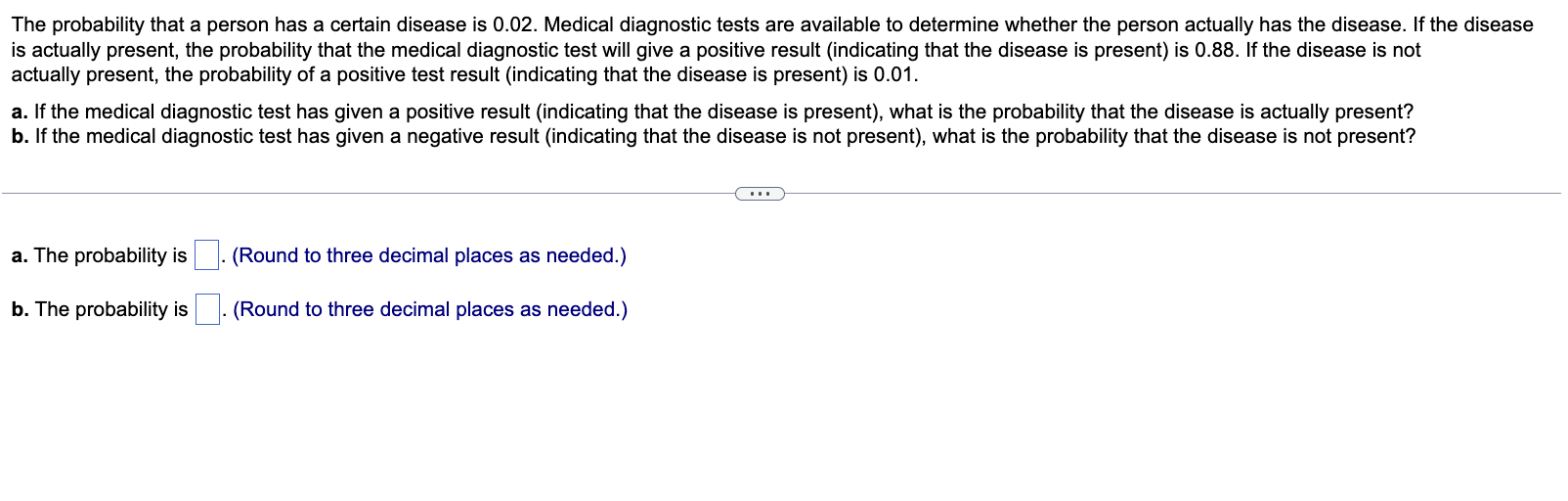 Solved The probability that a person has a certain disease | Chegg.com
