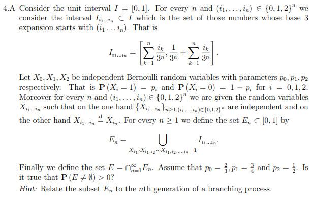 Solved 4.A Consider the unit interval I = [0,1]. For every n | Chegg.com