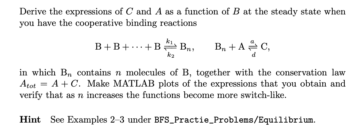 Solved Derive the expressions of C and A as a function of B | Chegg.com